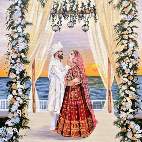 Live Wedding Paintings in Goa | Hannah's Palette | Weddings De Goa